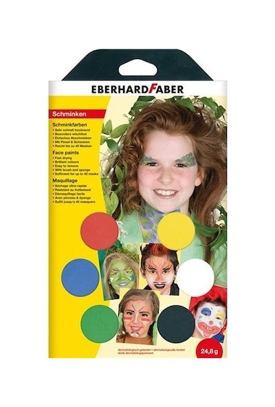 Eberhard Faber Yüz Boyası Parti 6 Renk Fırçalı Eberhard Faber Yüz Boyası Parti 6 Renk Fırçalı