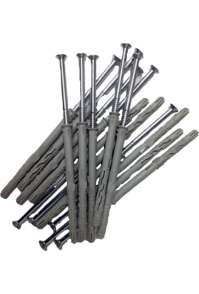 Dübelci̇ Plastik Dübel Ağır Yük Vidalı Çift Açılımlı Yanmaz Sertifikalı Index 10 x 140 mm 15'li Dübelci̇ Plastik Dübel Ağır Yük Vidalı Çift Açılımlı Yanmaz Sertifikalı Index 10 x 140 mm 15'li