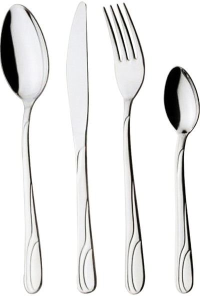 Tozanlı Çelik Gökkuşağı Modeli 36 Parça 6 Kişilik Çatal Kaşık Bıçak Seti