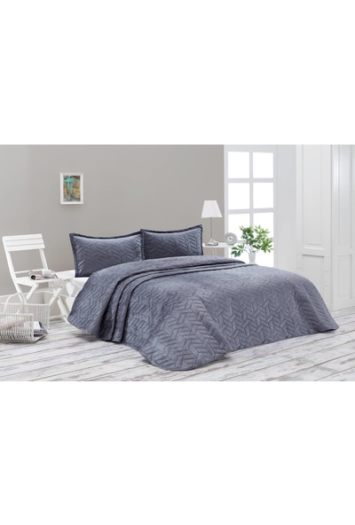 Dinarsu Yatak Örtüsü Seti Çift Kişilik Ruby Koyu Gri Dinarsu Yatak Örtüsü Seti Çift Kişilik Ruby Koyu Gri