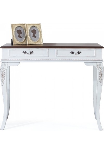Mobilya Baba 111 Klasik Ceviz Üstü Taban Silme Beyaz Dresuar Çekmeceli Makyaj Masası Mobilya Baba 111 Klasik Ceviz Üstü Taban Silme Beyaz Dresuar Çekmeceli Makyaj Masası
