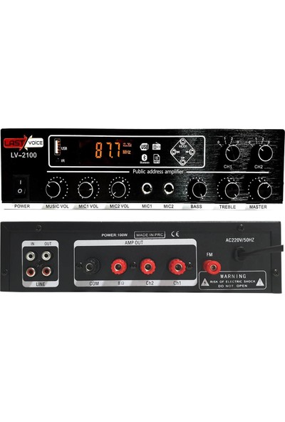 Lastvoice Lv 2100 Hat Trafolu 2 Bölgeli Stereo Anfi 2X100W Usb Bt Lastvoice Lv 2100 Hat Trafolu 2 Bölgeli Stereo Anfi 2X100W Usb Bt