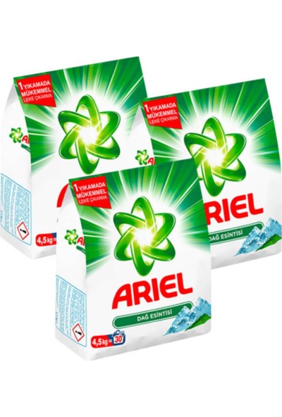 Ariel Toz Çamaşır Deterjanı Dağ Esintisi 4,5 kg x 3