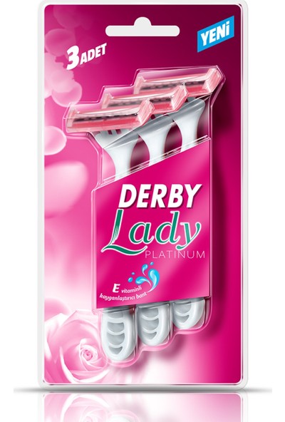 Derby Lady Platinum 2 Bıçaklı 3'lü Blister x 2 Adet