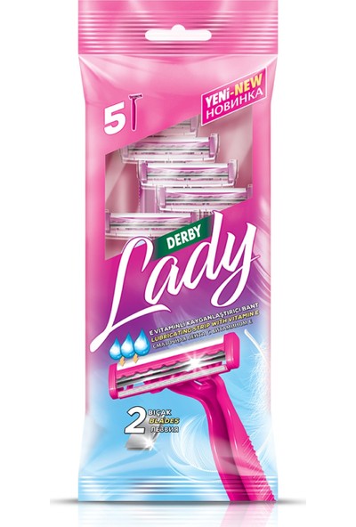 Derby Lady 2 Bıçaklı 5'li Poşet x 2 Adet