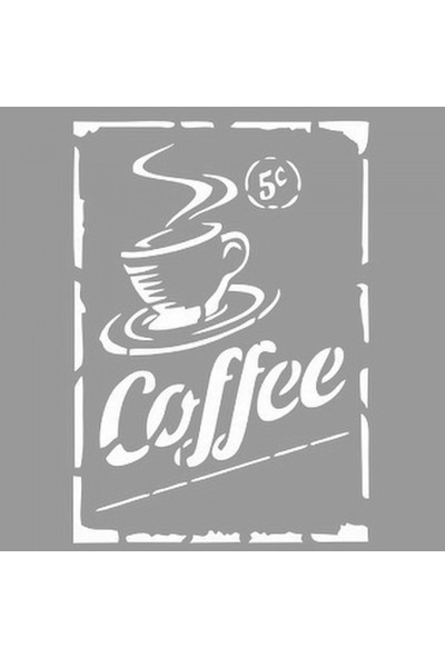 Artikel Coffee Poster Stencil Ve Boyama Şablonu 30 x 30 cm