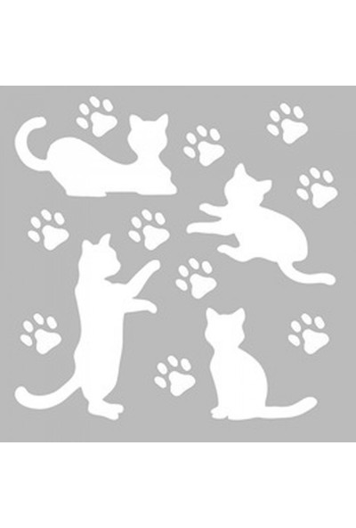 Artikel Kediler ve Patiler Stencil Ve Boyama Şablonu 30 x 30 cm Artikel Kediler ve Patiler Stencil Ve Boyama Şablonu 30 x 30 cm