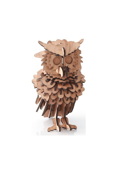 Emodello Dekoratif Ahşap Baykuş Maketi