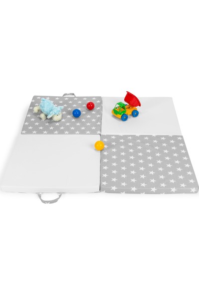 Moje Çok Fonksiyonlu Katlanabilir Yatak 120X120 - Gri Moje Çok Fonksiyonlu Katlanabilir Yatak 120X120 - Gri