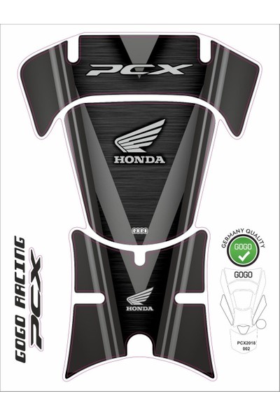 Honda Pcx 125 2018 Tank Pad 4 Parça D-002