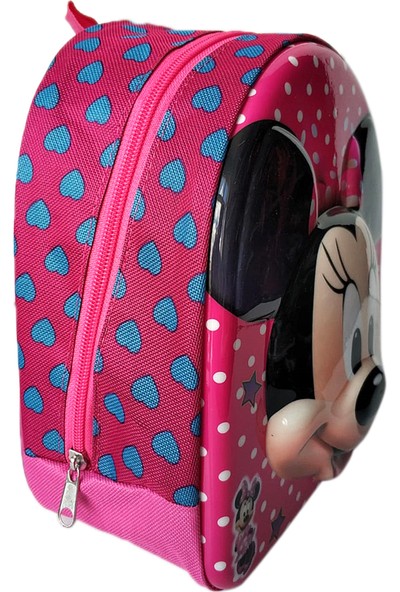 Redpoloshop Anaokulu Çekçekli Çanta Mini Sırt Çantası Seti Minnie Mouse