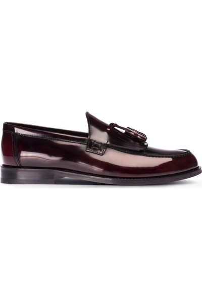 Deery Deri Bordo Püsküllü Erkek Loafer