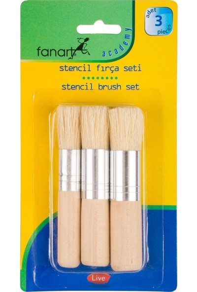 Fanart Stencil Fırça Seti 3'lü Paket