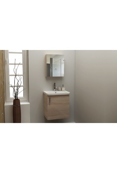 Ece Banyo Ece Slim Smart 50 cm Banyo Dolabı - Sonoma Meşe