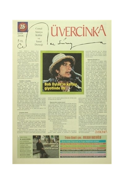 Üvercinka Dergisi Sayı : 25 Kasım 2016