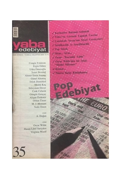 Yaba Edebiyat Dergisi Sayı: 35 Yaba Edebiyat Dergisi Sayı: 35