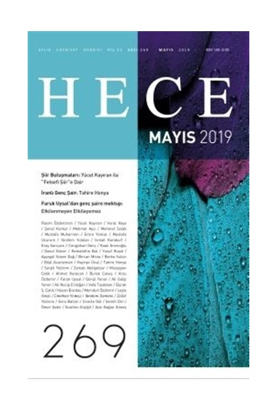 Hece Aylık Edebiyat Dergisi Sayı: 269 Mayıs 2019 Hece Aylık Edebiyat Dergisi Sayı: 269 Mayıs 2019