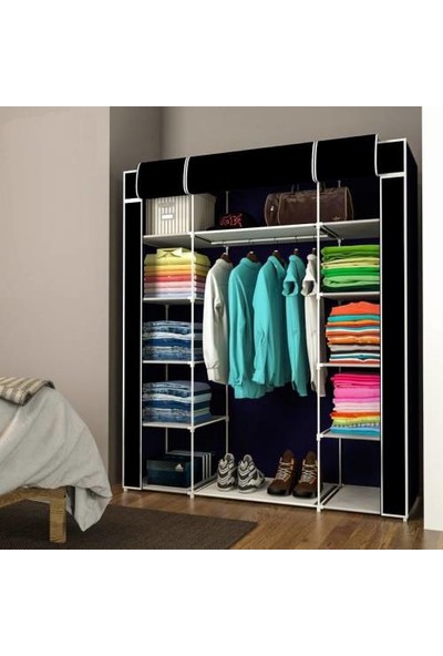 By Damat Bez Dolap Çift Yandan Raflı Siyah