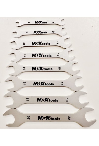 MGA İki Ağız Anahtar Takımı Düz Anahtar 6 x 22 mm 8'li
