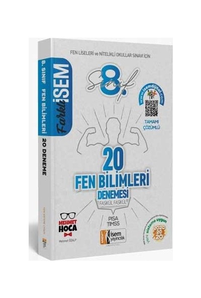 İsem Yayıncılık 2020 LGS Farklı İsem Yayıncılık 8. Sınıf Fen Bilgisi 20'li Sarmal Deneme