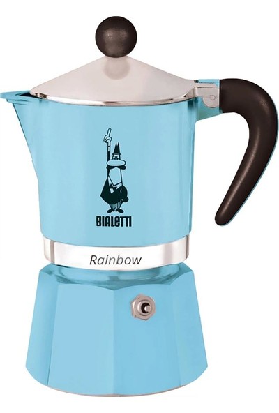 Bialetti Moka Pot Rainbow 3 Cup Açık Mavi Bialetti Moka Pot Rainbow 3 Cup Açık Mavi