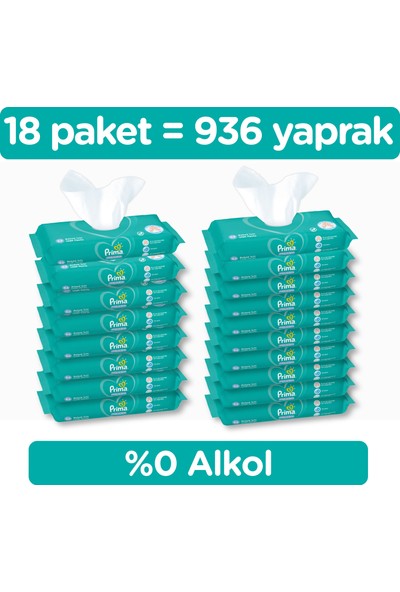 Prima Islak Havlu Temiz ve Ferah 18'li Fırsat Paketi 936 Yaprak Prima Islak Havlu Temiz ve Ferah 18'li Fırsat Paketi 936 Yaprak