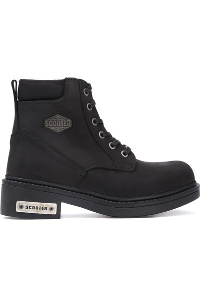 Scooter Hakiki Deri Siyah Bağcıklı Fermuarlı Bot G5121CS Scooter Hakiki Deri Siyah Bağcıklı Fermuarlı Bot G5121CS