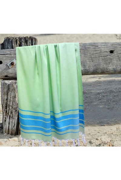 Daylife Bambu Mavi Çizgili Yeşil Peştemal