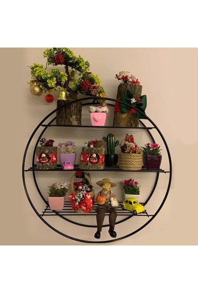 Rings Yuvarlak Duvar Rafı Kalın Tel Çerçeveli