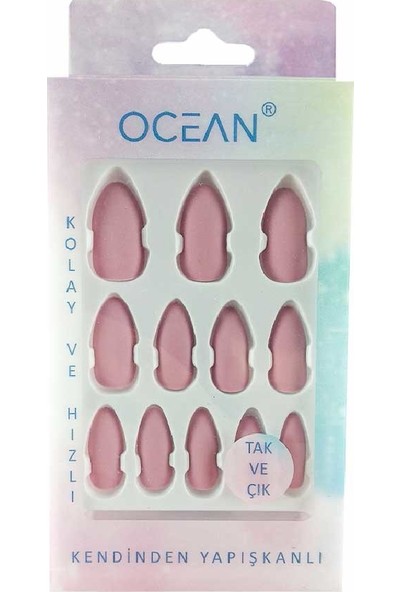 Ocean Tak ve Çık Takma Tırnak [mat Pembe]