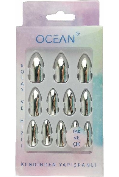 Ocean Tak ve Çık Takma Tırnak [metalik Gri]