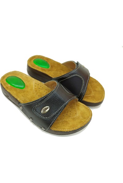 Hipokrat Hakiki Deri Topuk Jelli Kemik Çıkıntısı Takviyeli Kadın Terlik Hipokrat Hakiki Deri Topuk Jelli Kemik Çıkıntısı Takviyeli Kadın Terlik