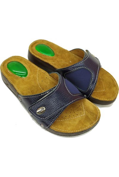 Hipokrat Hakiki Deri Topuk Jelli Kemik Çıkıntısı Takviyeli Kadın Terlik