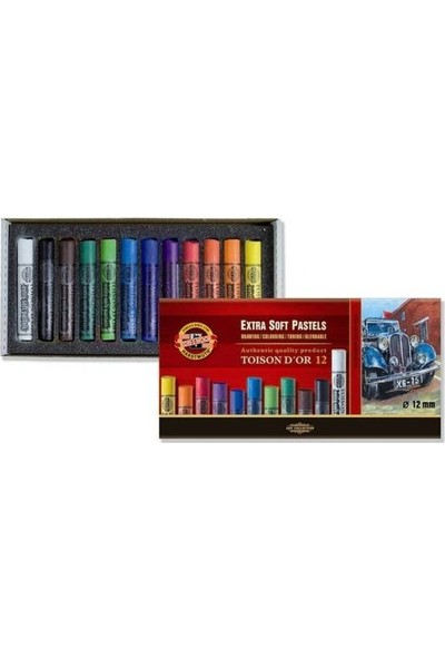 Koh-I Noor Toison D'or Extra Soft Pastel Boya (Kalın) 12 Renk Koh-I Noor Toison D'or Extra Soft Pastel Boya (Kalın) 12 Renk