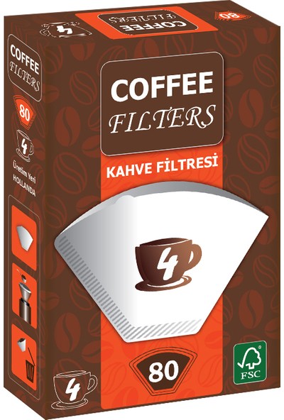 Coffee Filters Filtre Kahve Kağıdı No:4 80'li Paket