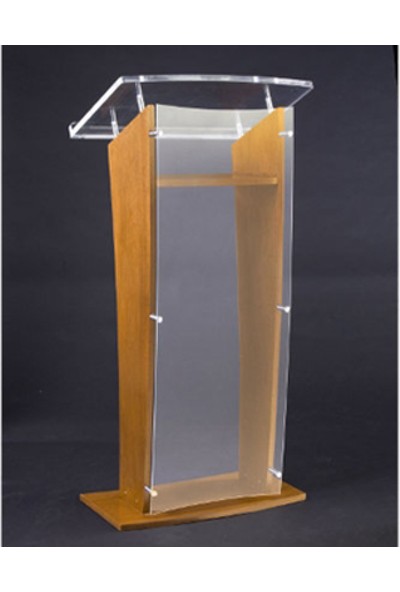 Didideko Pleksi ve Masif Ahşap Kürsü (68X38X118 Cm)