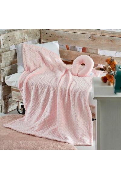 Aksu Tomurcuk Bebek Battaniyesi Boyunluk Hediyeli Pembe