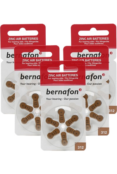 Bernafon 312 Numara Işitme Cihazı Pili 6*5 (Toplam 30 Adet)