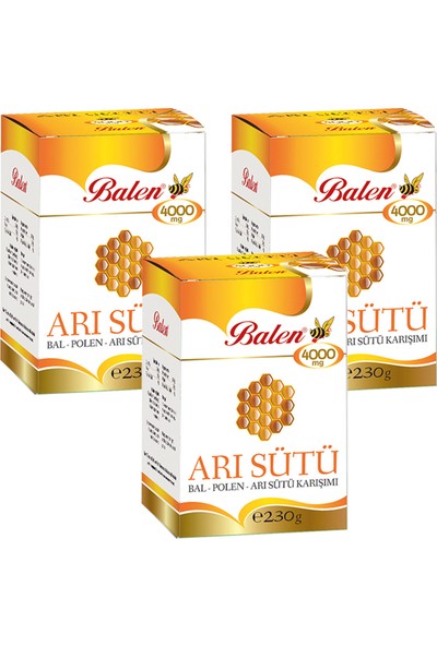 Balen Bal & Polen & Arı Sütü 4000 Mg Karışımı 230 gr x 3 Adet