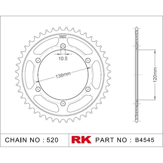 RK Honda CBR 250 R Rk Çelik Arka Dişli B4545-36 (2011-2013) Fiyatı