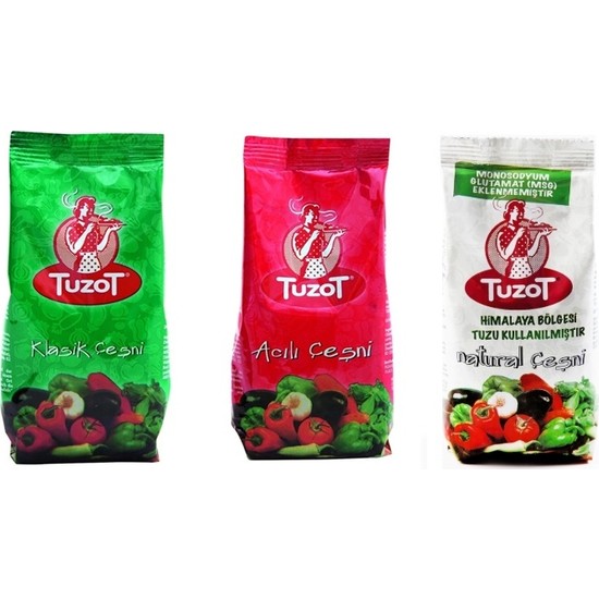 Tuzot 3'lü Tadım Set (1 Klasik Sebze Çeşni+1 Natural Sebze Fiyatı