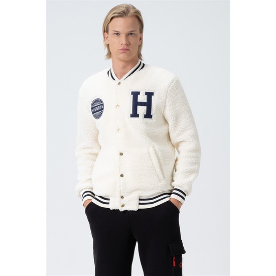 Holo Generation Cole Erkek Beyaz Oversize Bomber Kolej Ceket Fiyatı