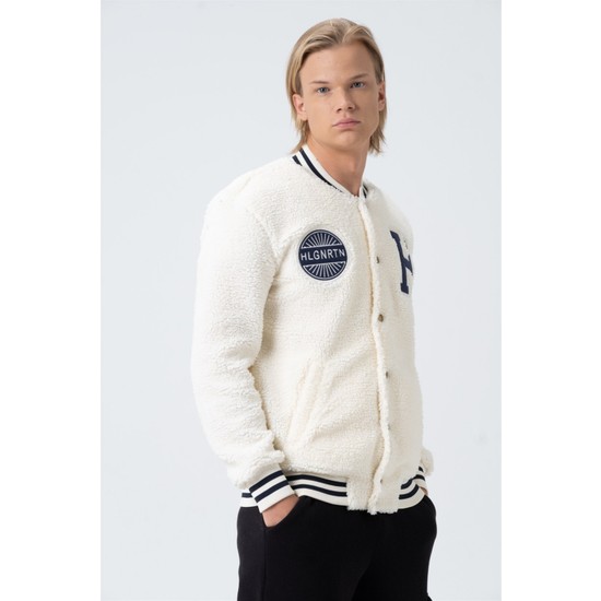 Holo Generation Cole Erkek Beyaz Oversize Bomber Kolej Ceket Fiyatı