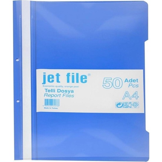 Jet File Plastik Telli Mavi Dosya 50'li Paket Fiyatı
