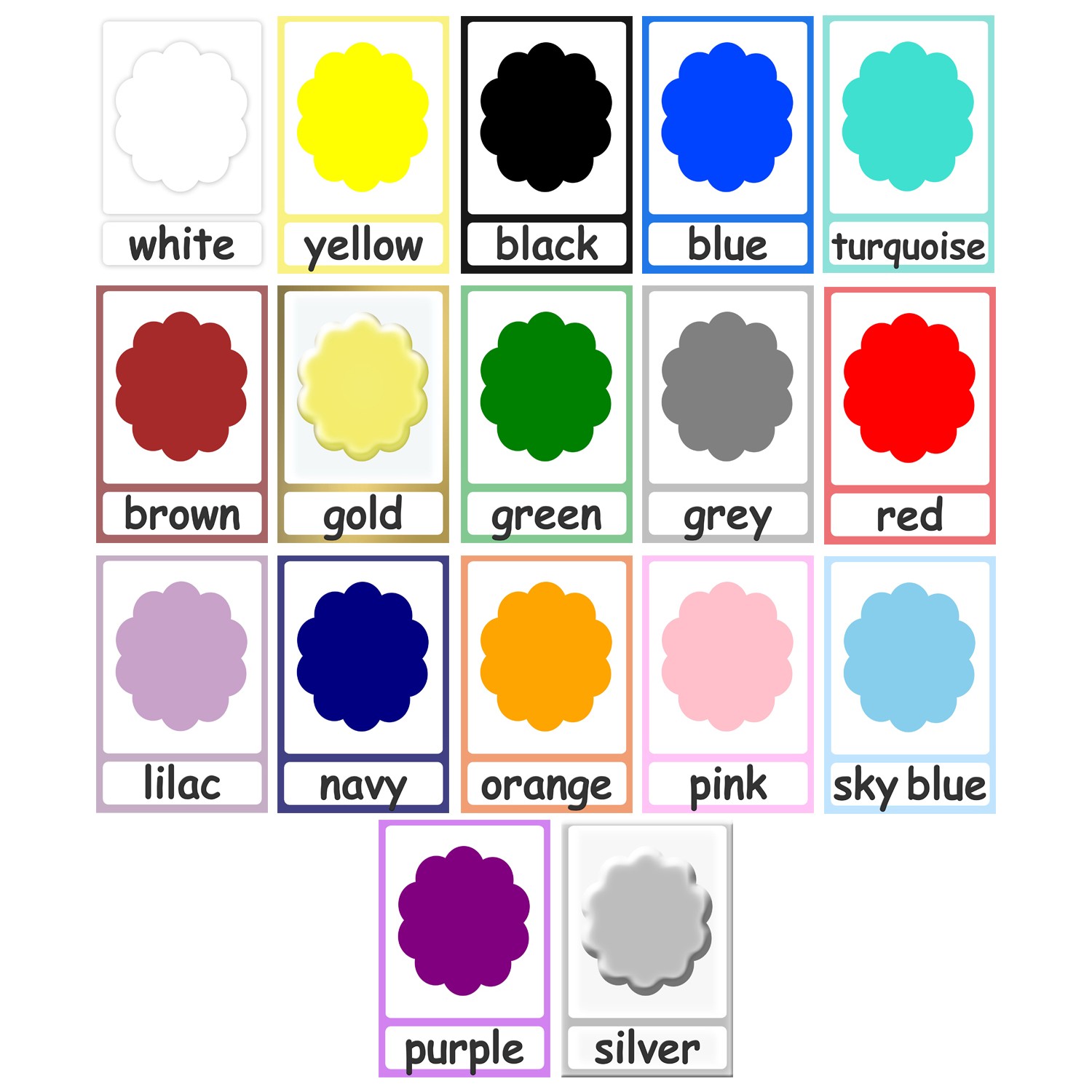 Okul Öncesi Ingilizce Renkler Kartları (10X15 cm Her Biri) Fiyatı