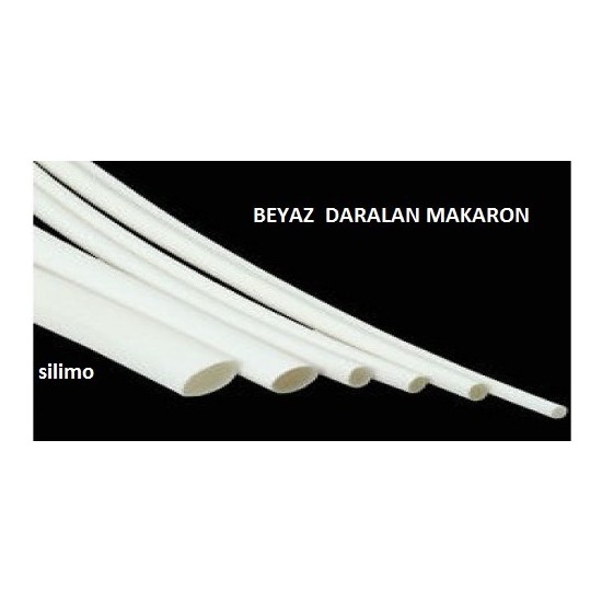 Silimo 1 Metre Beyaz Daralan Makaron 6.4 mm Kablo Yalıtım Fiyatı