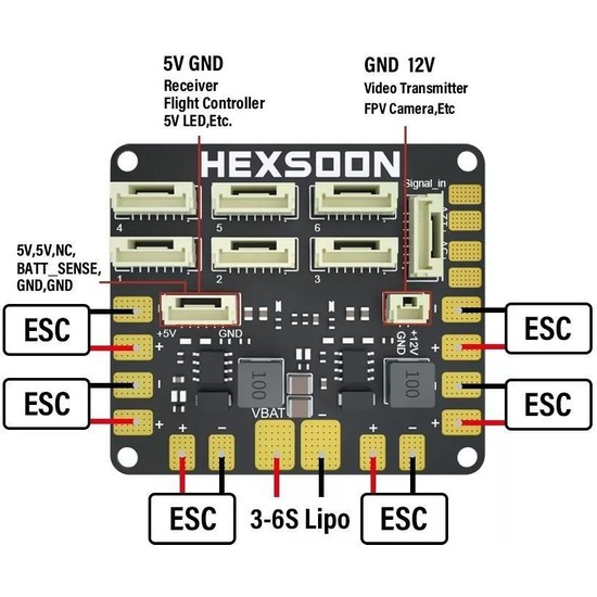 Pixhawk Hexsoon Power Distribution Board PDB-40A W/ Bec 5V & Fiyatı Pixhawk Hexsoon Power Distribution Board PDB-40A W/ Bec 5V & Fiyatı