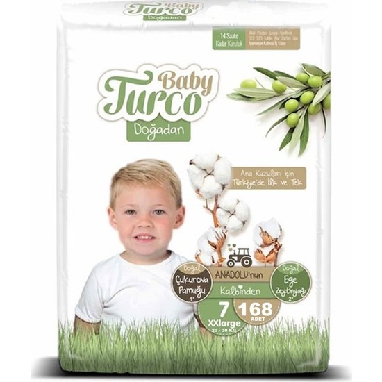 Baby Turco Bebek Bebek Bezi 2 Aylık Paket 7 Numara 20-30 kg Fiyatı