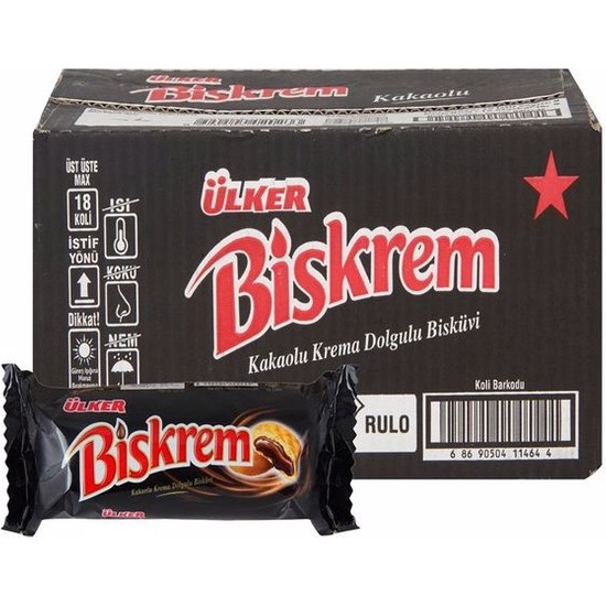 Ülker Biskrem Çikolatalı Bisküvi 18 Adet 100GR (1 Kutu) Fiyatı