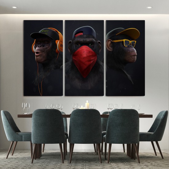 Lila Fil Lilafil Üç Maymun Tablosu ( Tek Parça ) Fiyatı